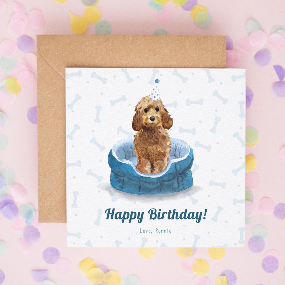 Cockapoo Birthday Card: Dog Mum, Personalised Pet Card - Etsy