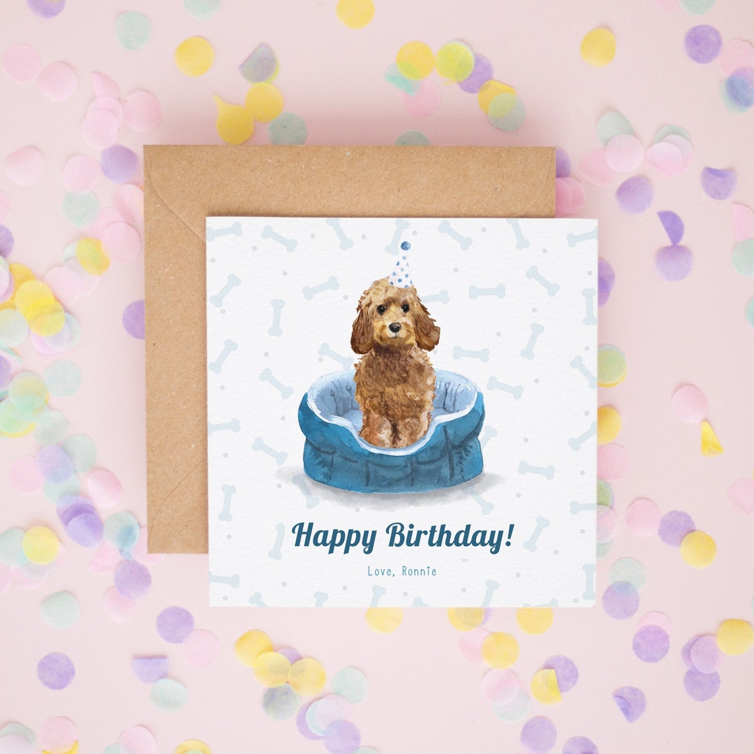 Cockapoo Birthday Card: Dog Mum, Personalised Pet Card - Etsy
