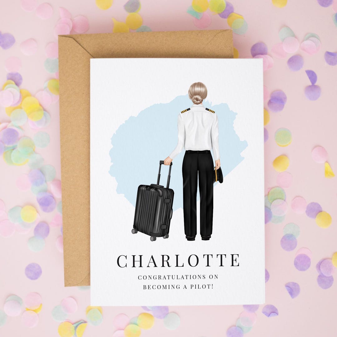 Personalised Pilot Congratulations Card, Airline Captain Card, New ...