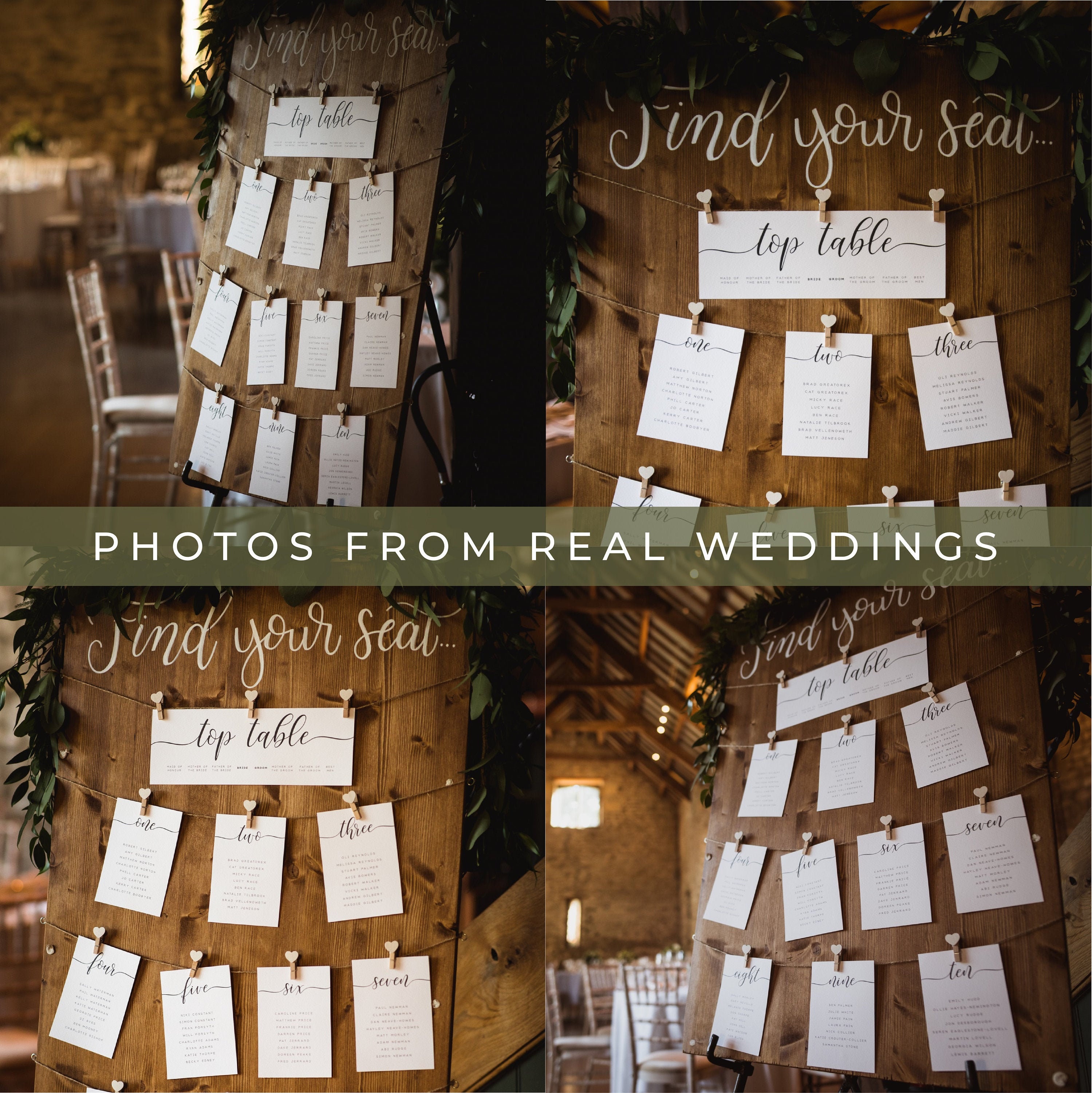 Personalised Seating Plan Cards Wedding Seating Chart Escort | Etsy