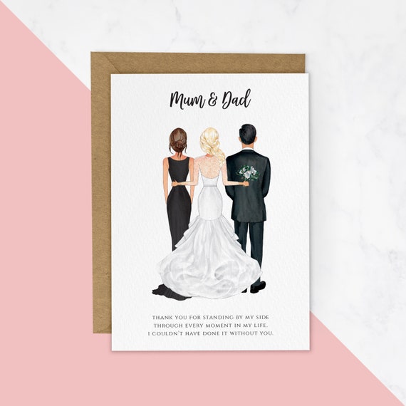 Mother & Father of the Bride Card Personalised Wedding Cards - Etsy