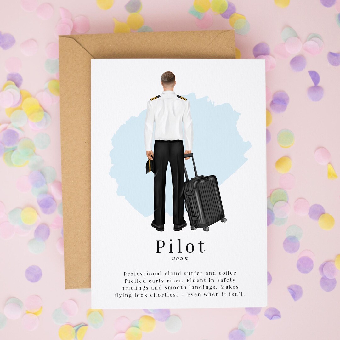 Pilot Definition Card, Personalised Pilot Appreciation Card, Funny New ...