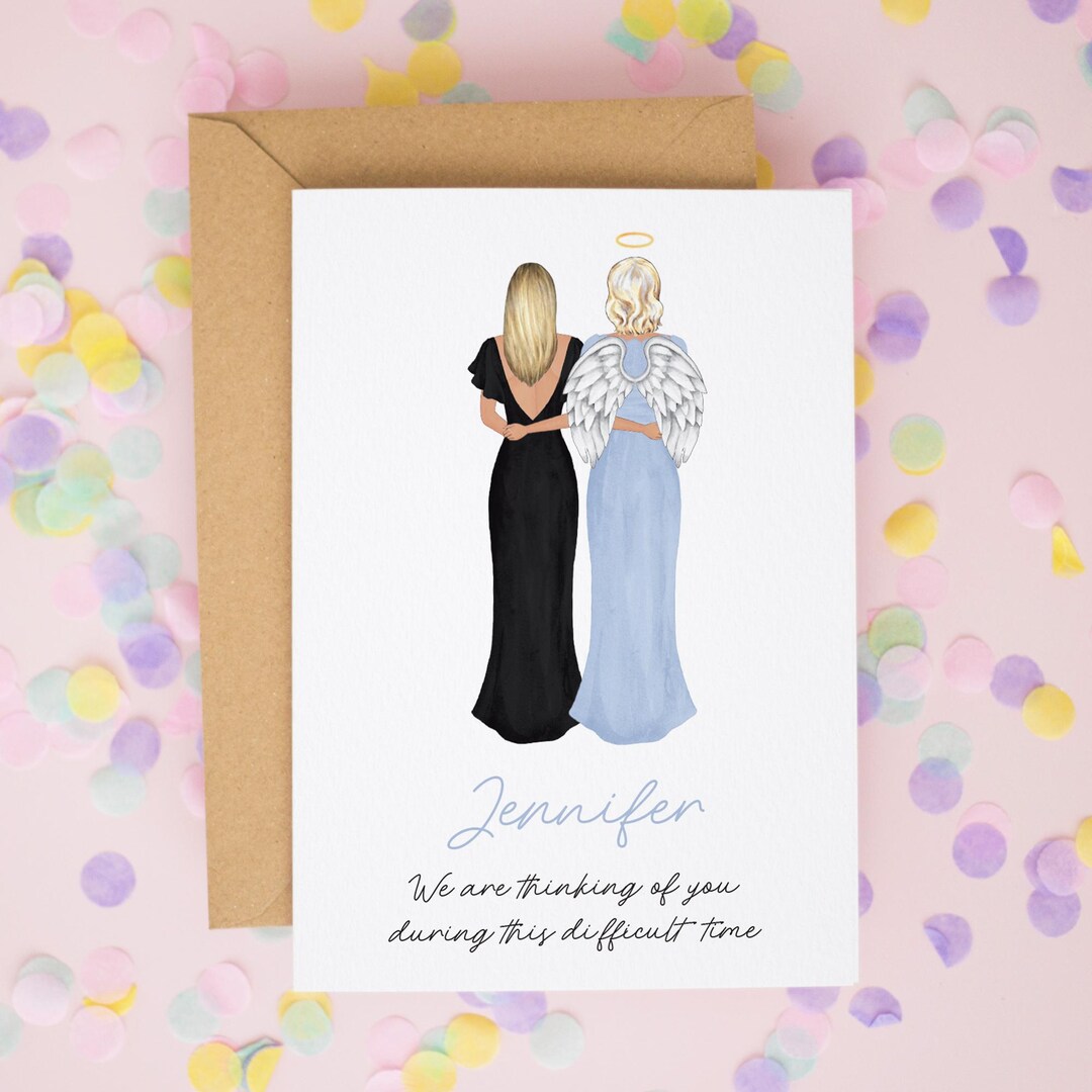 Personalised Sympathy Card: Angel Mum Condolences, Grief Support - Etsy
