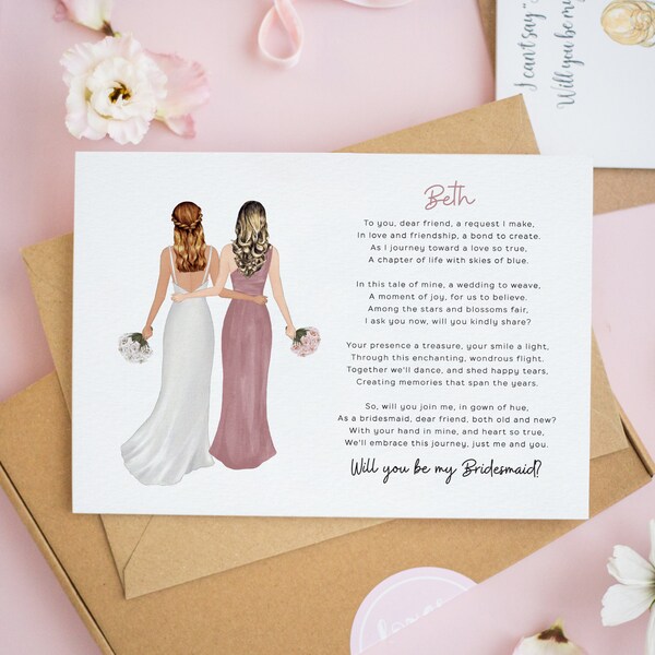 Bridesmaid Poem - Etsy UK