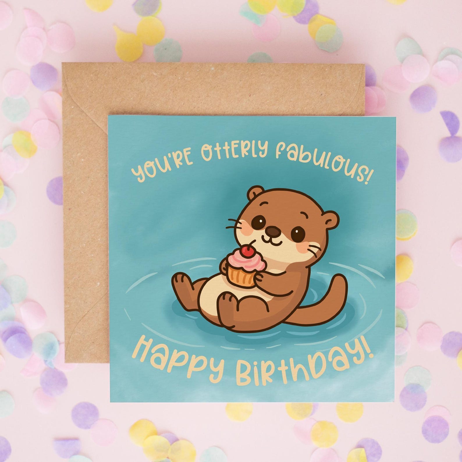 Otterly Fabulous Otter Birthday Card, Cute Otter Birthday Card, Animal ...