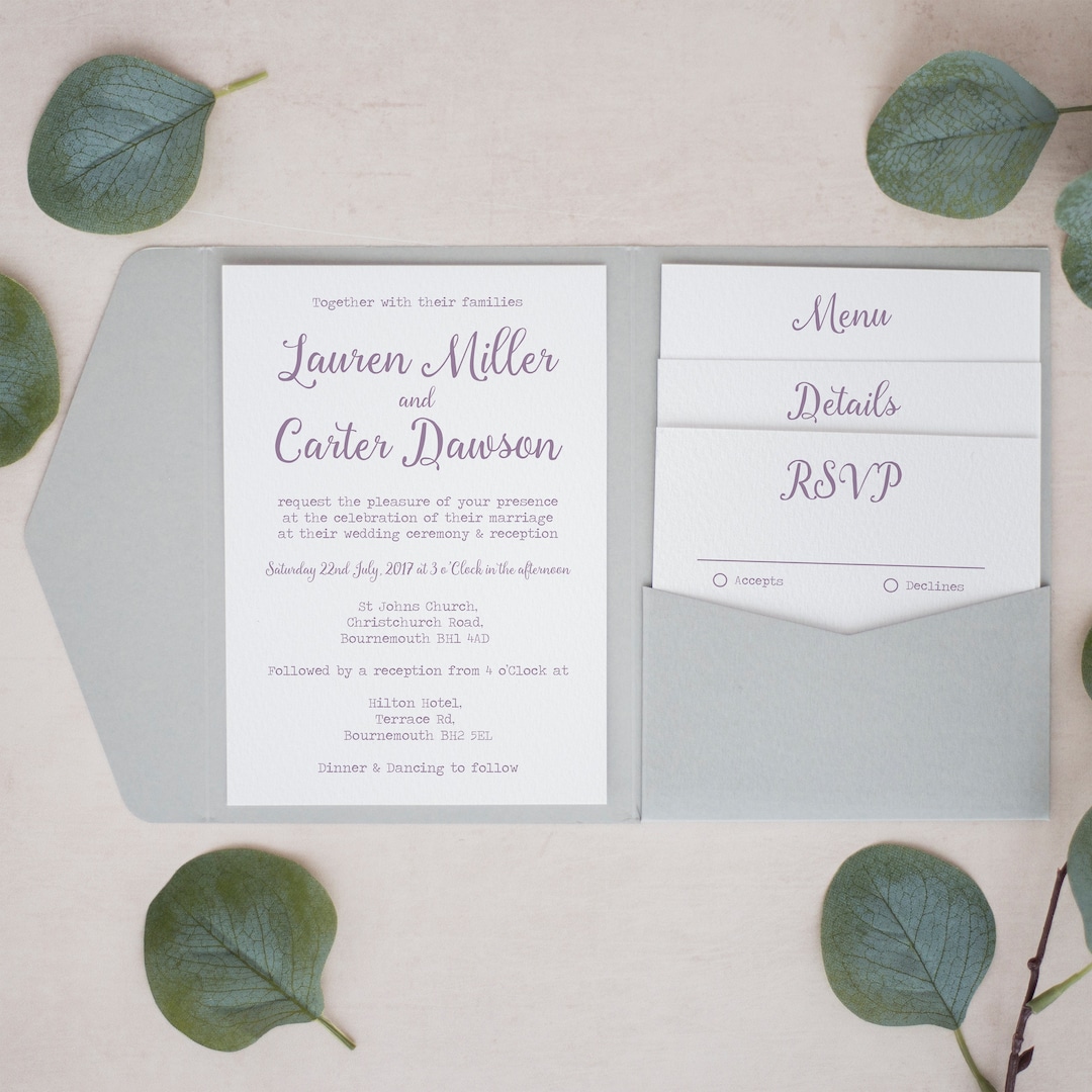 Pocketfold Wedding Invitation, Wedding Invitation Suite, Invitation ...