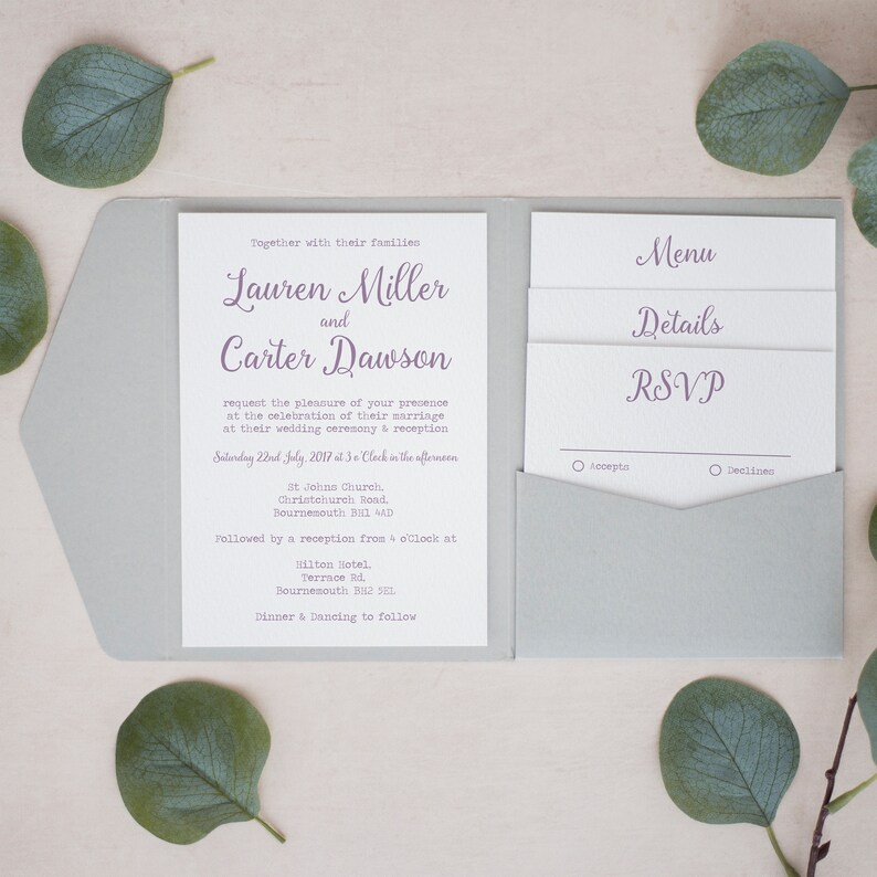 Pocketfold Wedding Invitation Wedding Invitation Suite - Etsy