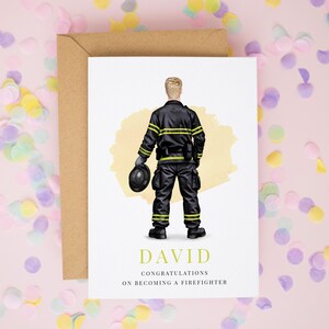 Personalised Fireman Card, Firefighter Cards, Congratulations on Your ...