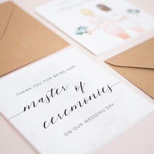 Master of Ceremonies Card, Thank You Wedding Cards, to Our Master of ...
