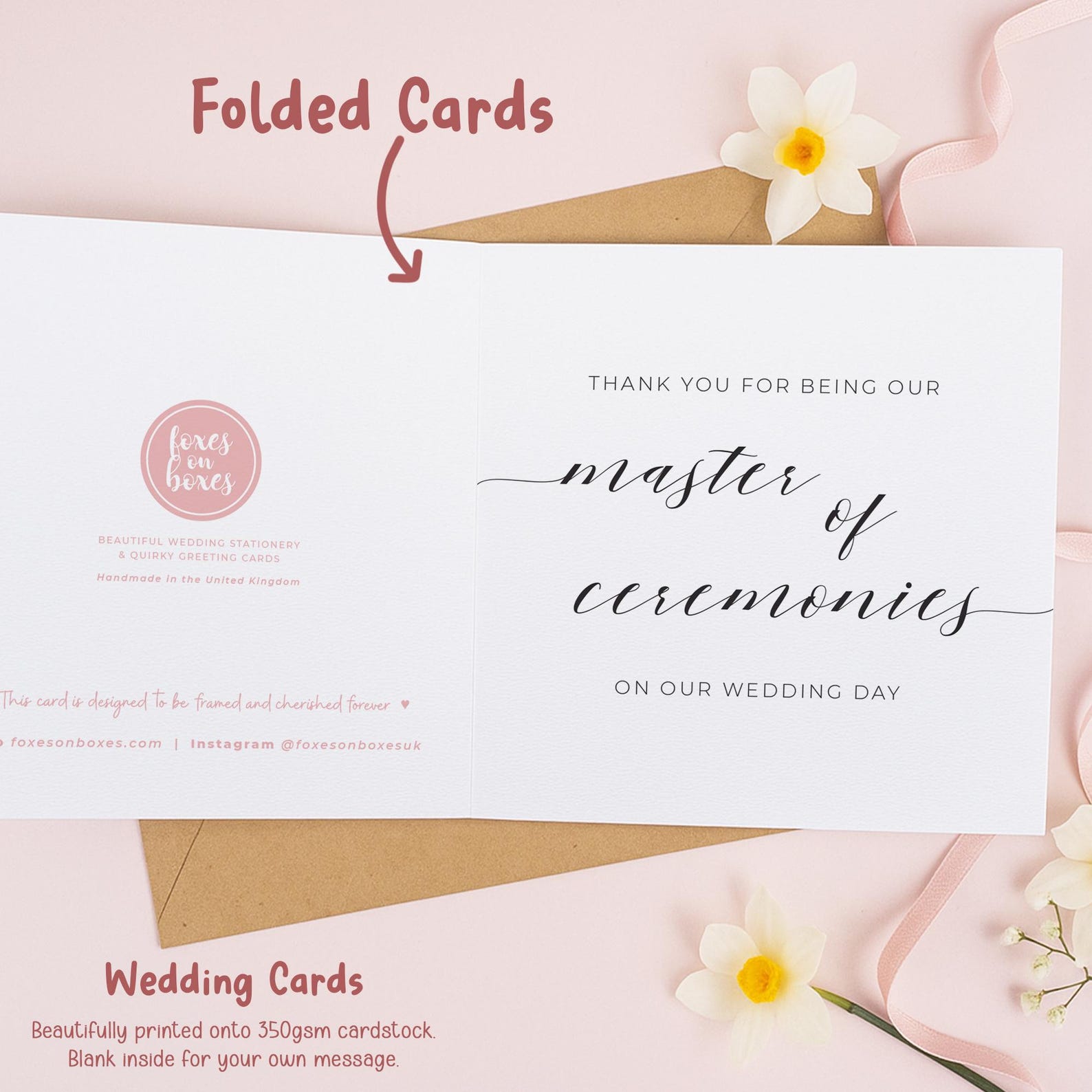 Master of Ceremonies Card, Thank You Wedding Cards, to Our Master of ...