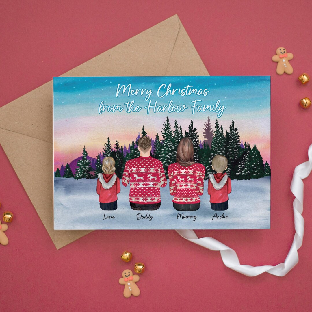 Personalised Family Christmas Card, Christmas Card Packs, Family ...