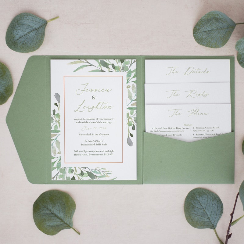 Rustic Pocket Invitations - Etsy