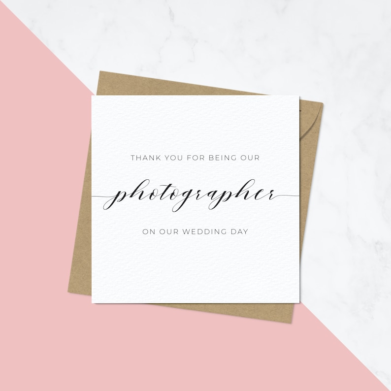 Being Our Photographer Thank You Wedding Cards Photographing | Etsy