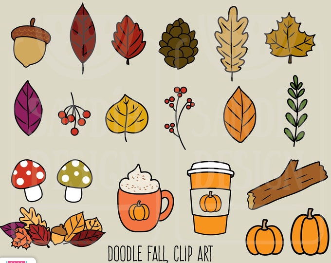 20 Doodle Fall Clipart. Fall Set 2. Personal and Commercial Use. - Etsy