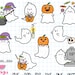 Doodle Halloween Clipart. Kawaii Ghost, Digital Stamp, PNG, SVG. PSD ...