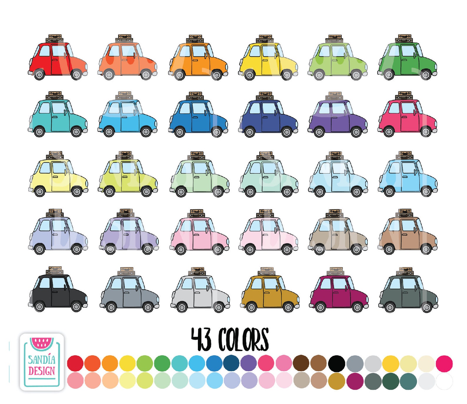 Road Trip Clipart. Personal and Comercial Use. - Etsy