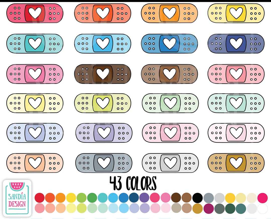 Doodle Band Aids Clipart. Personal and Commercial Use. - Etsy
