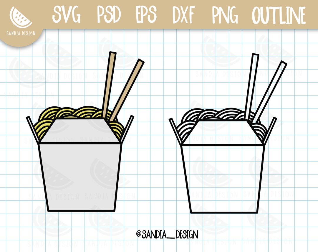 Doodle Chinese Food, SVG, PNG, Psd, Outline, Personal and Commercial ...