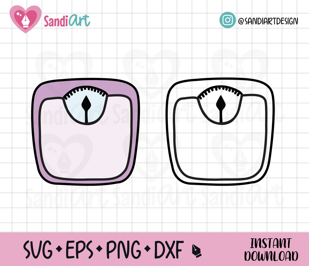 Doodle Weight Scale, Editable Files, SVG, EPS, PNG, Dxf, Outline ...