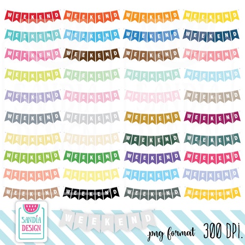 Banner Weekend Clipart. Personal and Comercial Use. | Etsy