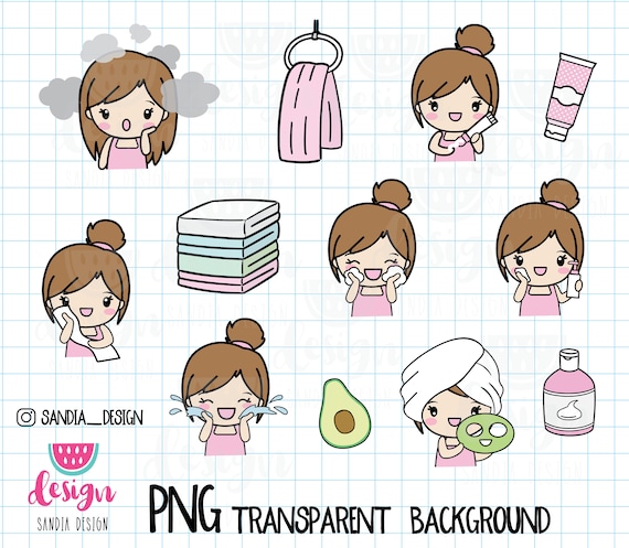 Self Care Clipart Self Care Clip Art Chibi Girl Sticker - Etsy