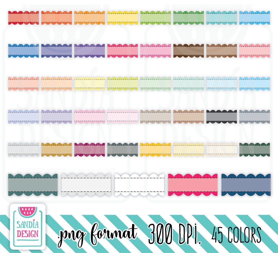 45 Stitched Scallop Clipart. Personal and Commercial Use. - Etsy