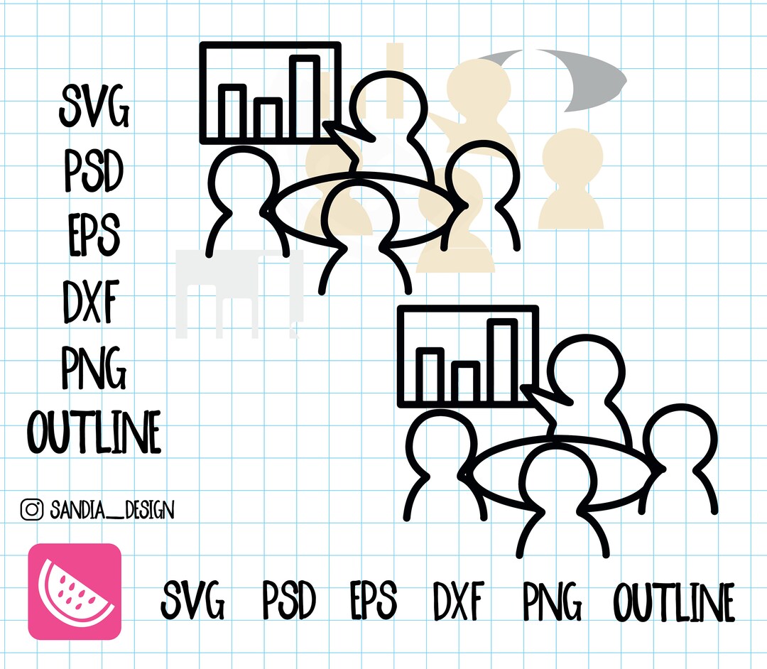 Doodle Meeting, SVG, PNG, Psd, Outline, Personal and Commercial Use - Etsy