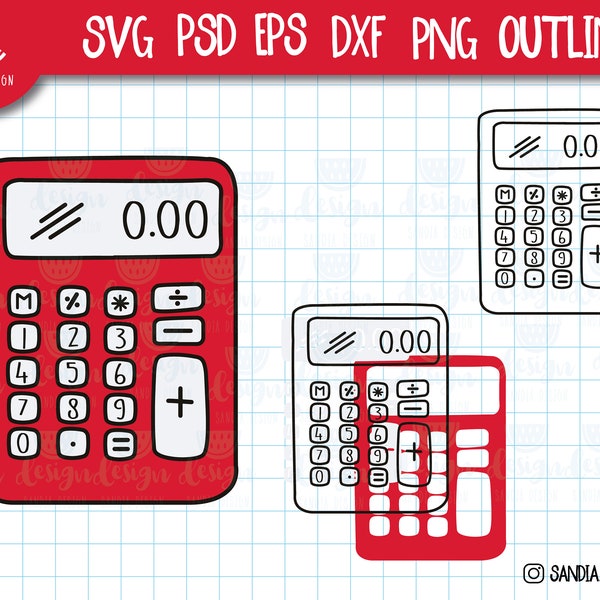 Calculator Svg - Etsy