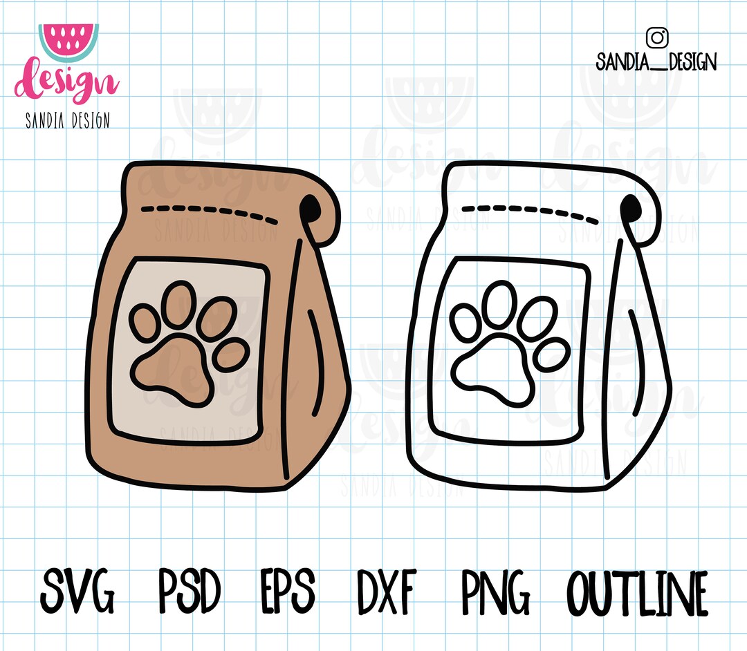 Doodle, Dog Food, Pet Food, SVG, PNG, Psd, Outline, Personal and ...