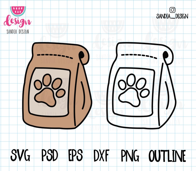 Doodle, Dog Food, Pet Food, SVG, PNG, Psd, Outline, Personal and ...