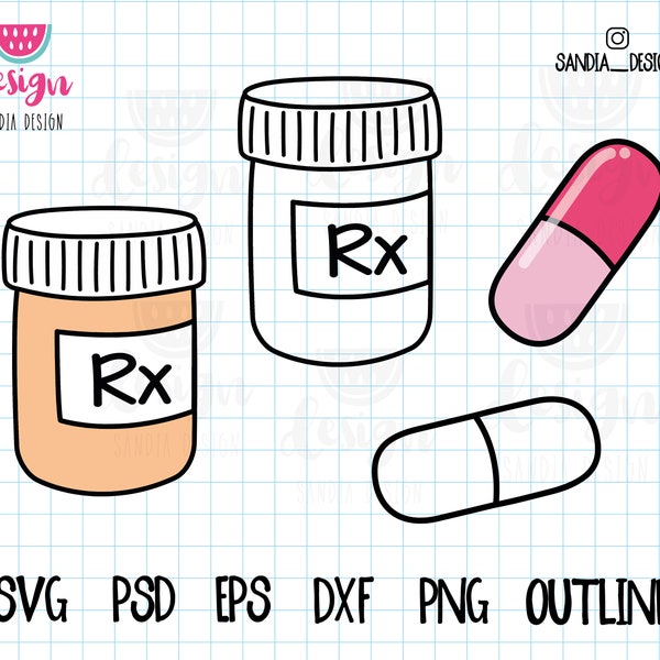 Pill Bottle Svg - Etsy