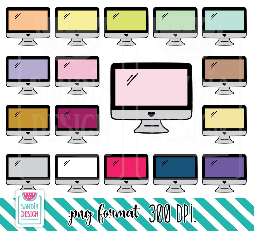 45 Doodle Desktop Computer Clipart. Personal and Commercial Use. - Etsy