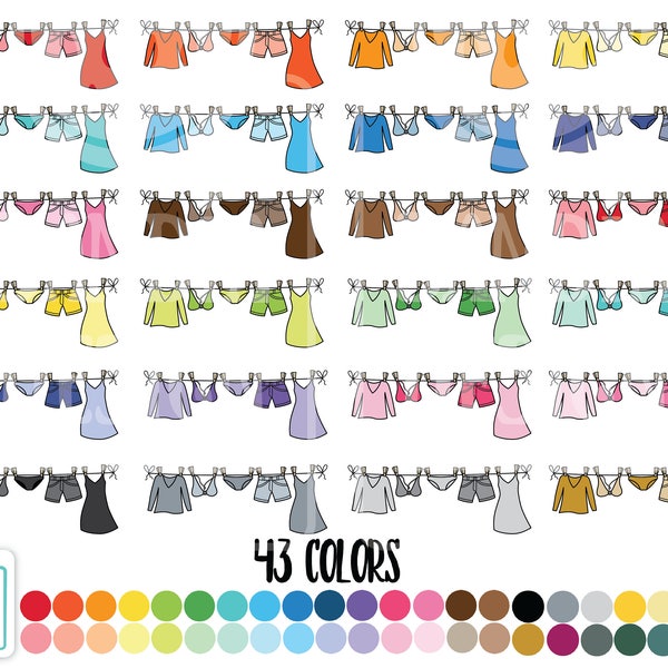 Clothes Line Clipart - Etsy