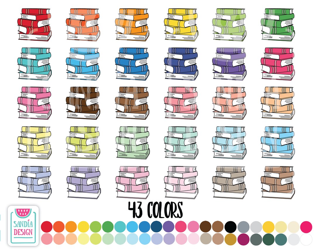 43 Doodle Books Clipart. Stack of Books. Personal and Commercial Use ...