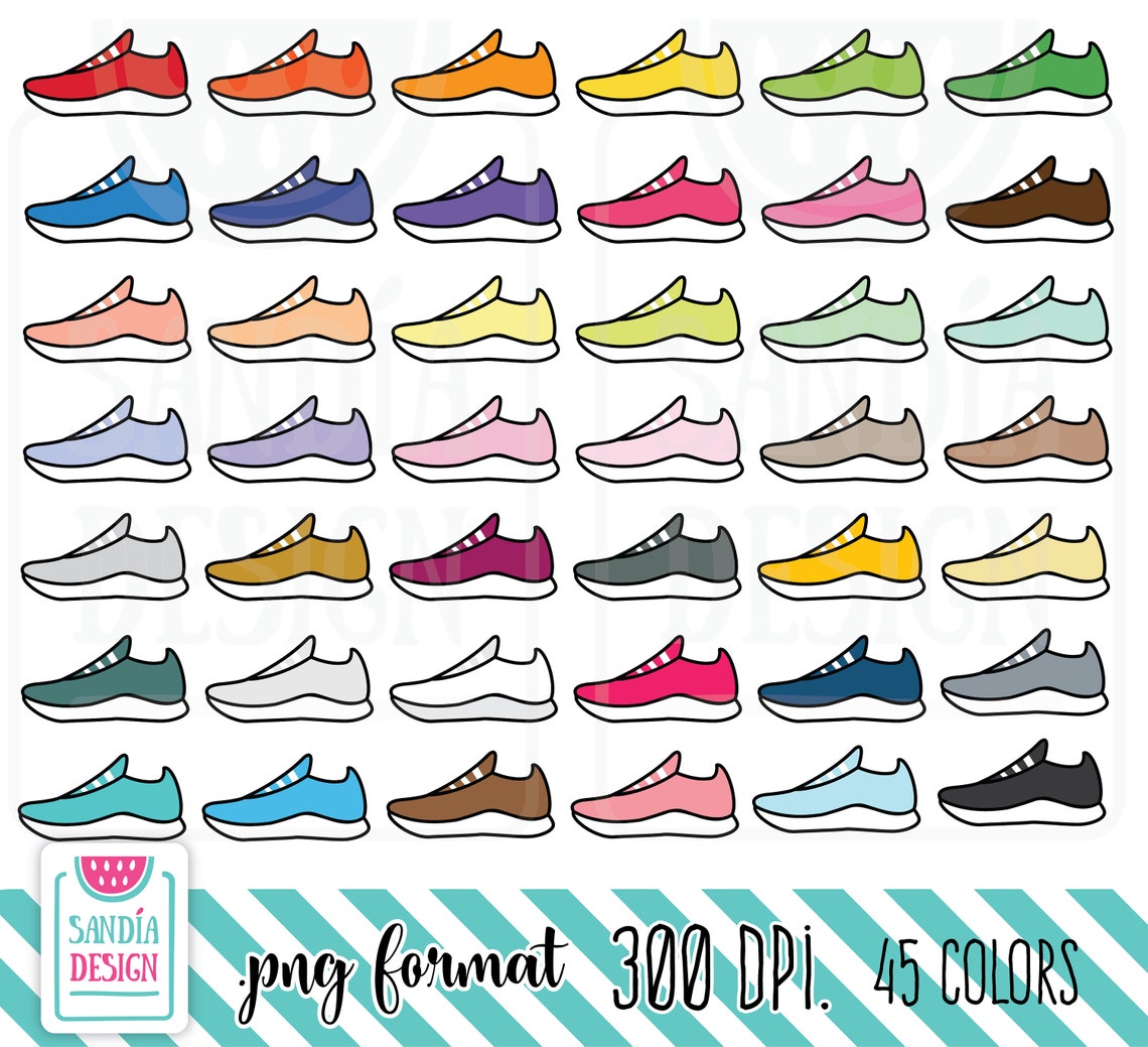 45 Doodle Running Shoe Clipart. Personal and Commercial Use. - Etsy