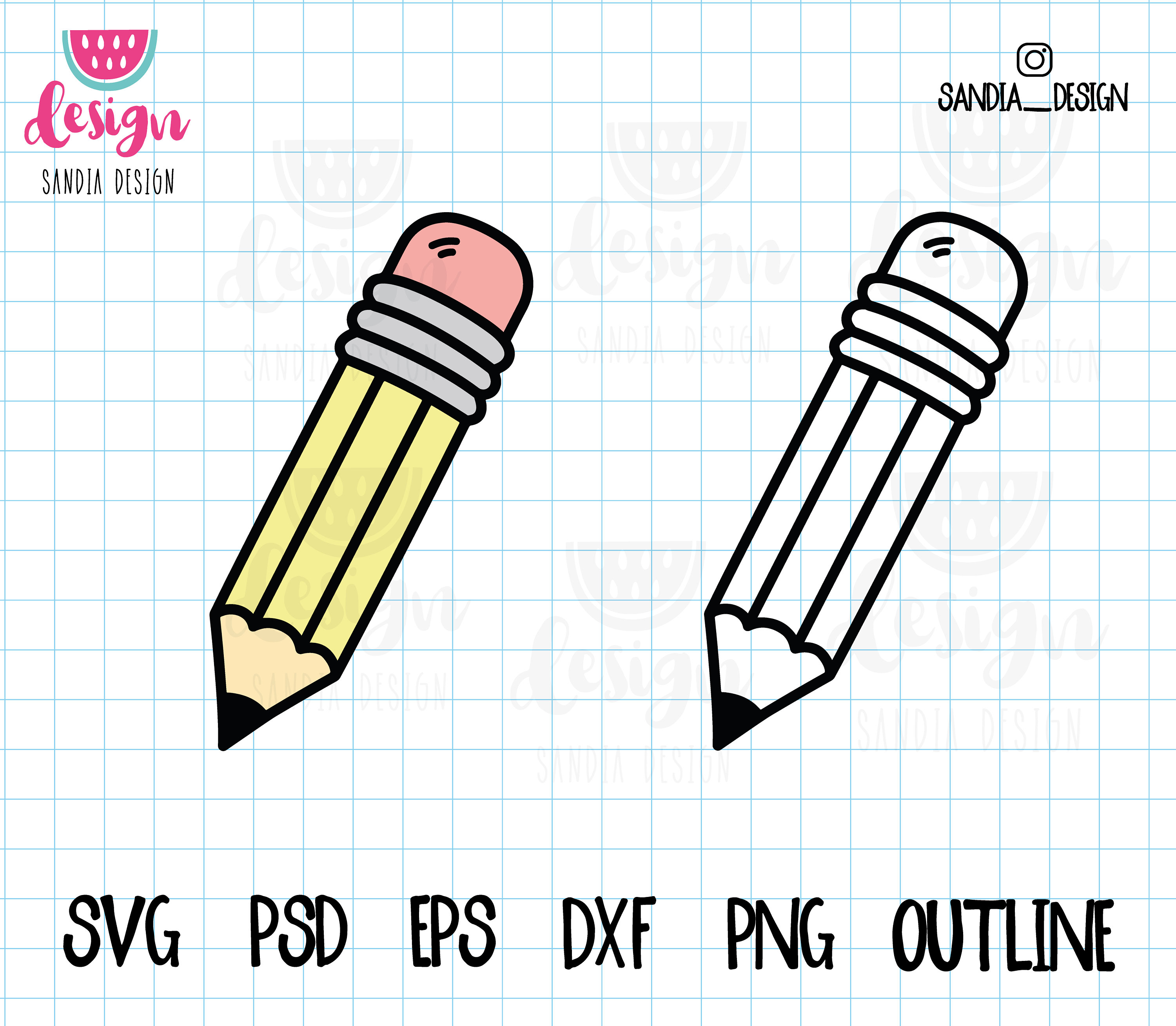 Doodle Pencil SVG PNG Psd Outline Personal and Comercial - Etsy Canada