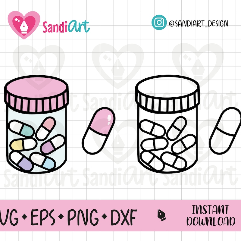 Pill Bottle Clipart Svg - Etsy