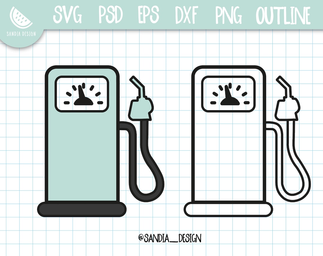 Doodle Gas Pump, SVG, PNG, Psd, Outline, Personal and Commercial Use - Etsy