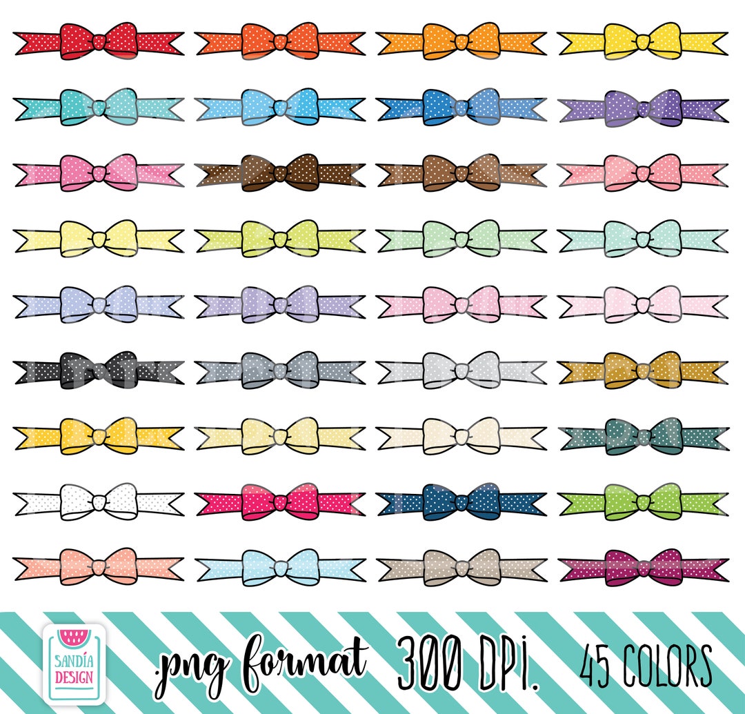 45 Doodle Bow Divider With Dots Clipart. Personal and Commercial Use ...