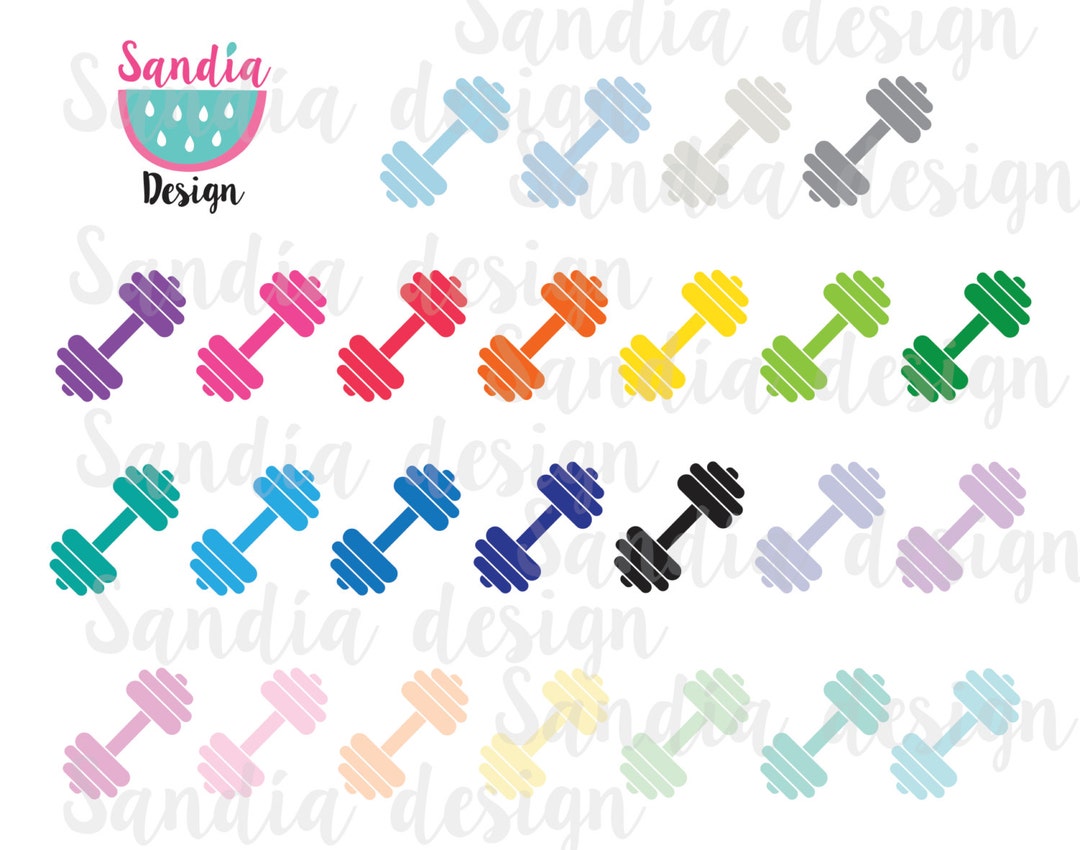 25 Dumbbells Clipart, Workout Clipart, Gym Clipart, Personal and ...