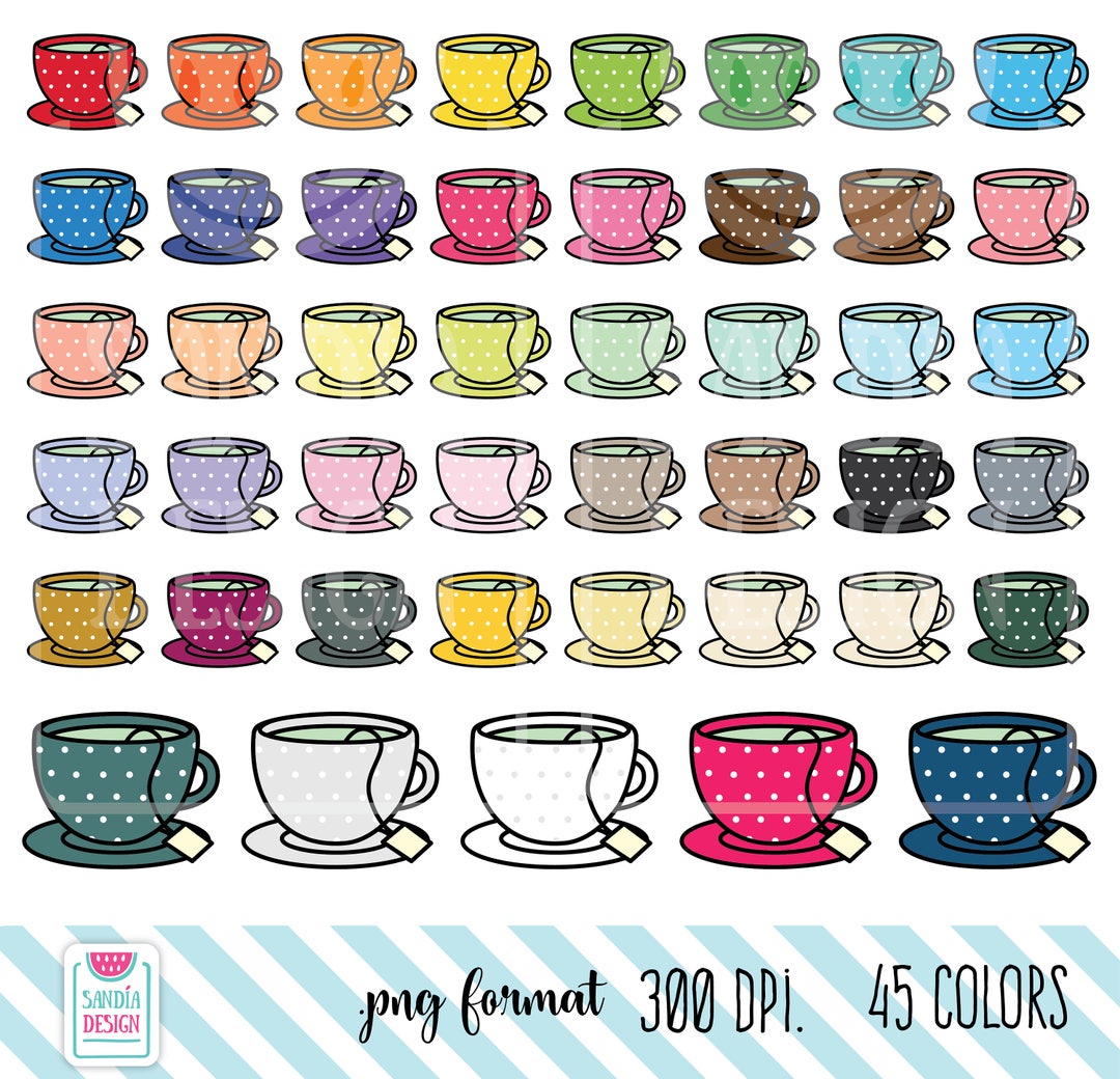 45 Doodle Cup of Tea Clipart. Personal and Commercial Use. - Etsy