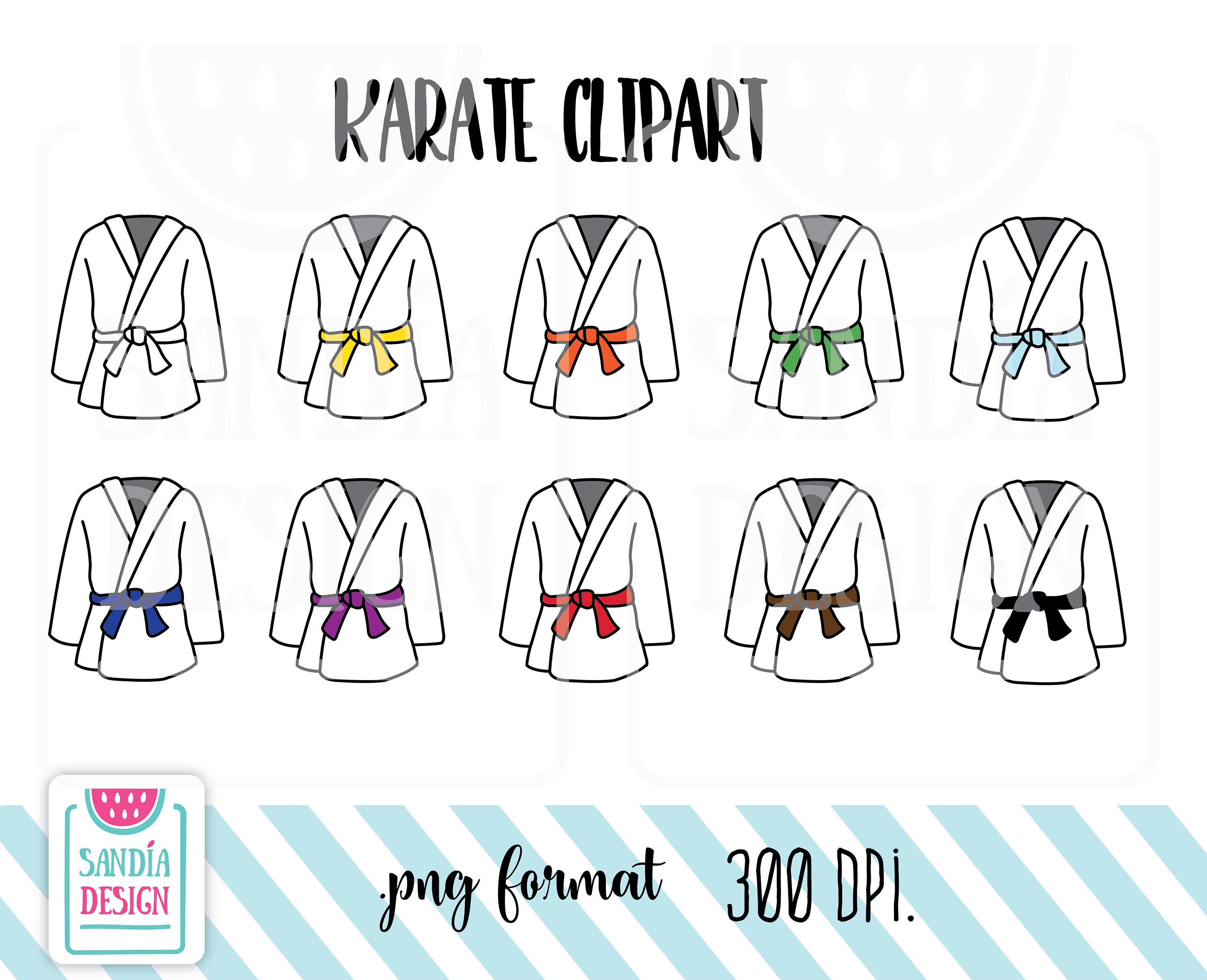 10 Doodle Karate Clipart. Martial Arts Clothing. Personal and | Etsy