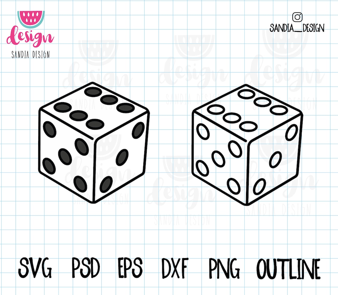 Doodle Dice, Game Night, SVG, PNG, Psd, Outline, Personal and ...