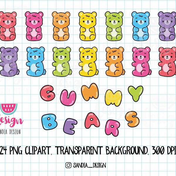 Gummy Bear Clipart - Etsy