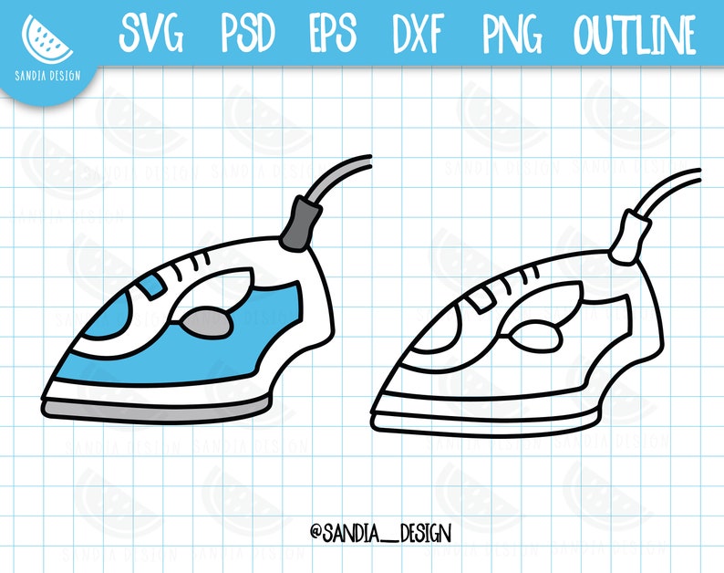 Doodle Iron SVG PNG Psd Outline Personal and Comercial - Etsy