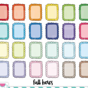 Doodle Full Box Scallop Clipart. Personal and Comercial Use. - Etsy