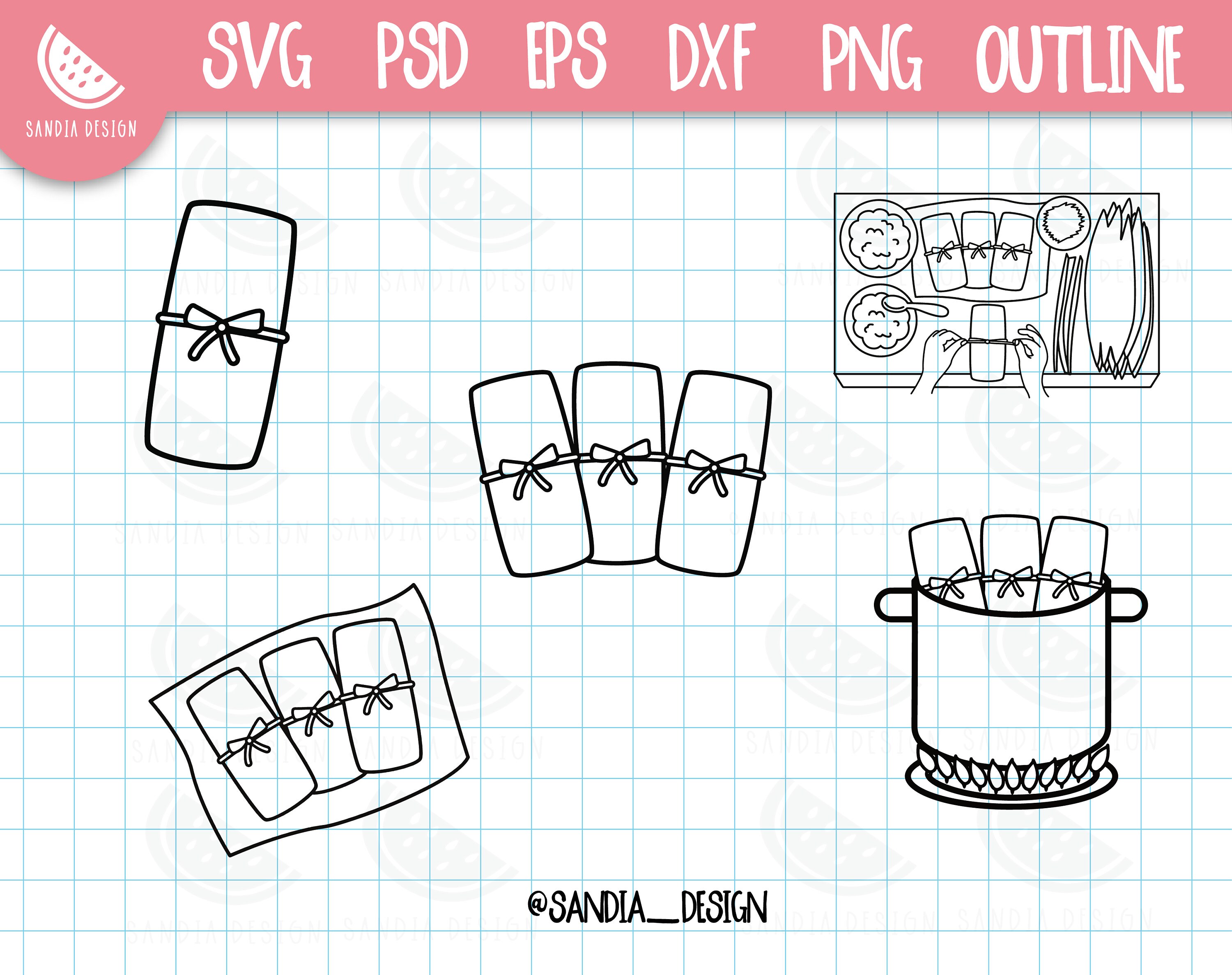 Make Tamale and Mexican Food ,SVG, PNG, Psd, Outline, Personal and ...