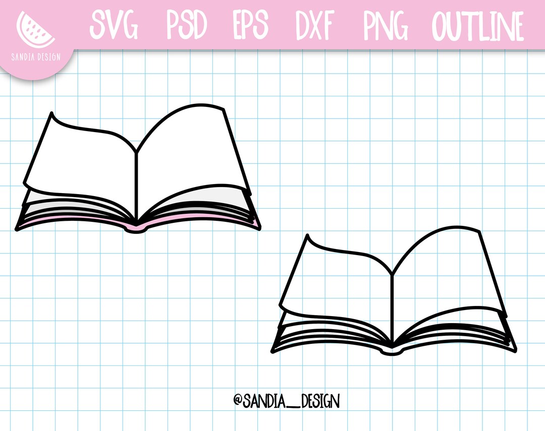 Doodle Book, SVG, PNG, Psd, Outline, Personal and Commercial Use - Etsy