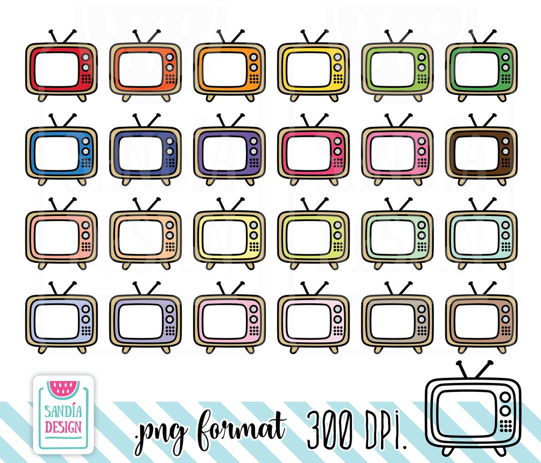 45 Doodle Retro TV Clipart. Personal and Commercial Use. - Etsy