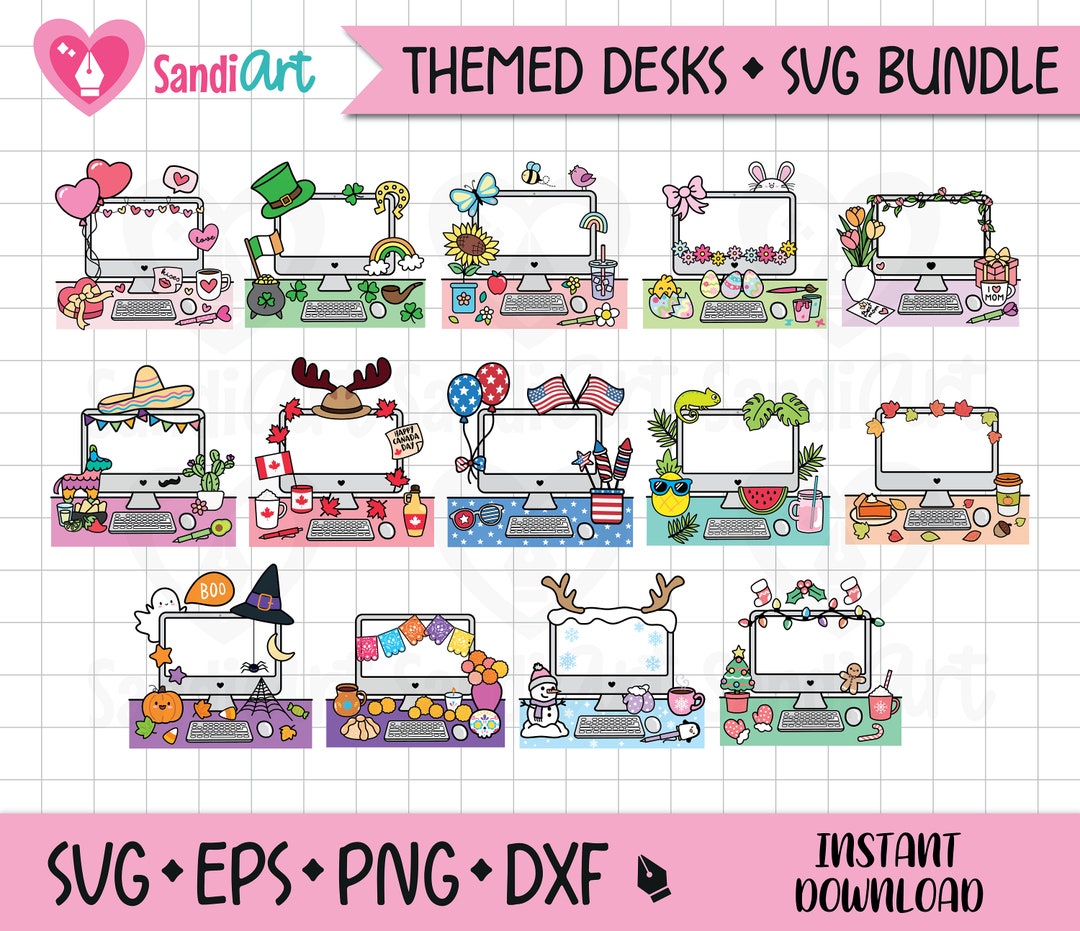 Themed Desks Bundle, SVG, PNG, EPS, Dxf, Commercial Use - Etsy